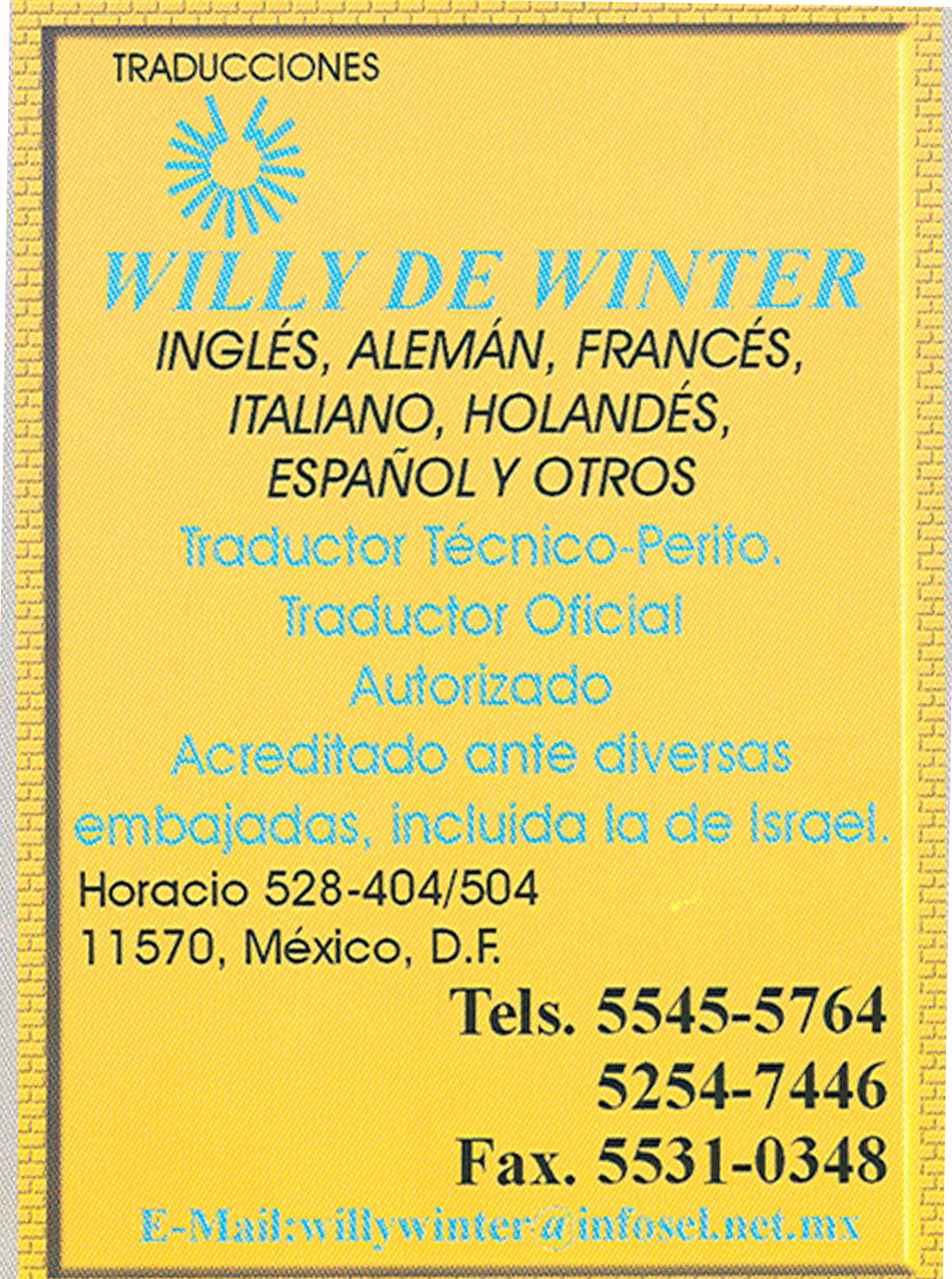 Traducciones Willy de Winter - Enlace Judío